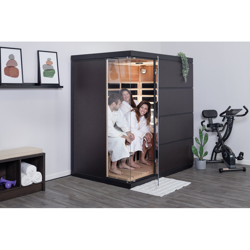 Heatwave Sirona 4-Person Hemlock Infrared Sauna with 8 Carbon Heaters | Wayfair
